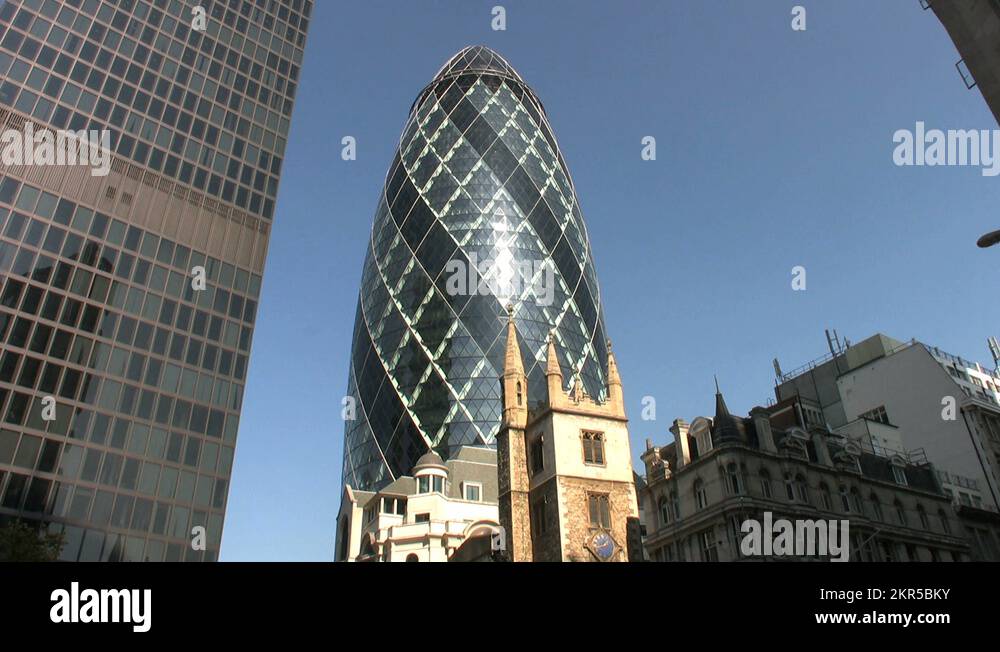 Swiss Re Tower the gherkin St Mary Axe office block in the city of ...