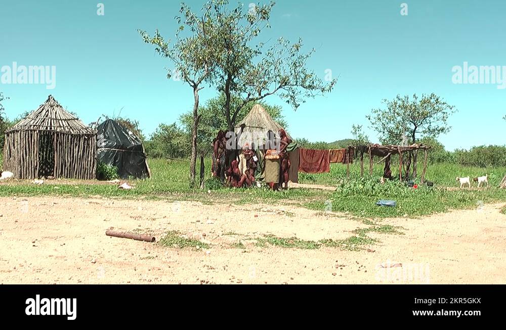 African native tribes - Himba tribe gathers in Namibia Stock Video ...