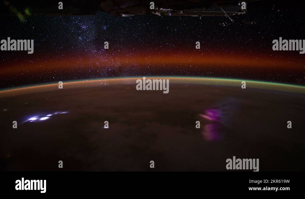Lightning storms and Milky Way seen from the International Space ...