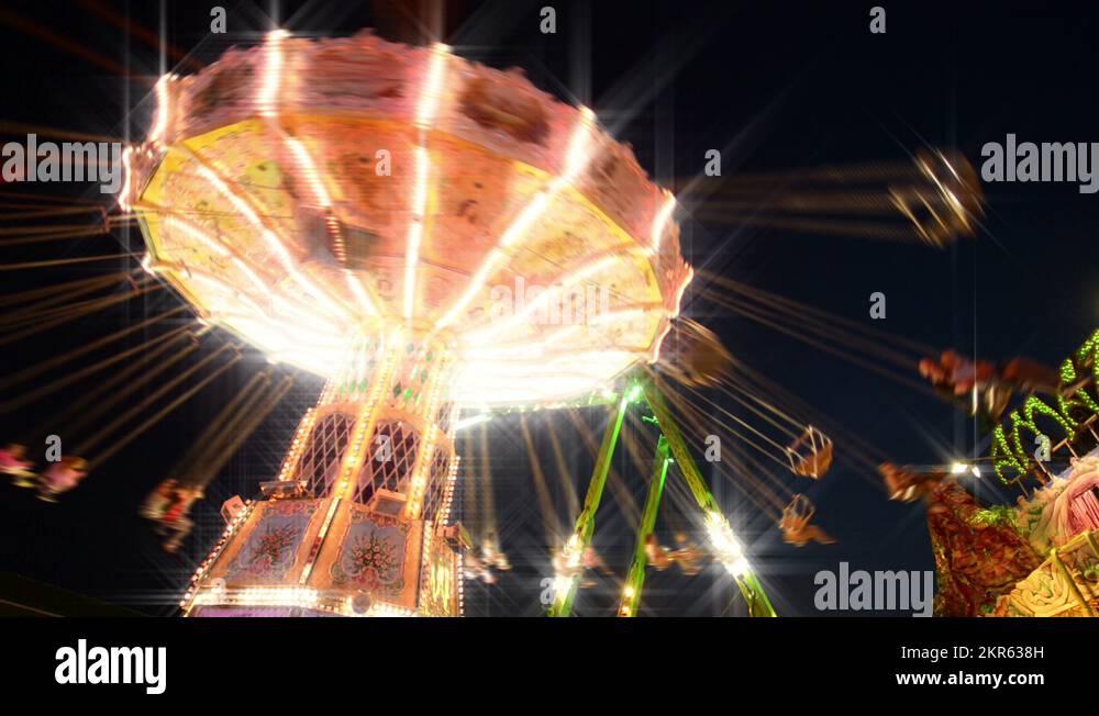 funfair classic carousel with dreamy look 11068 Stock Video Footage - Alamy