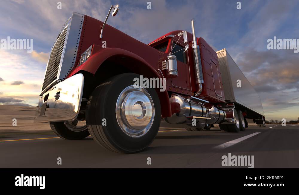 18 wheel Truck delivery cargo transportation highway freight logistics ...