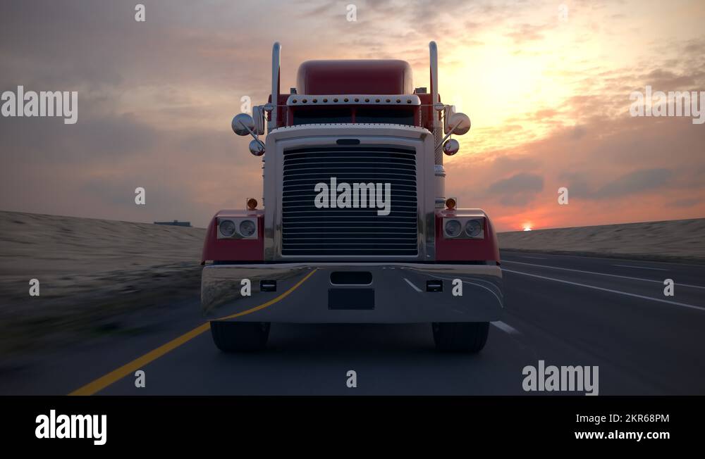 18 wheel Truck delivery cargo transportation highway freight logistics ...