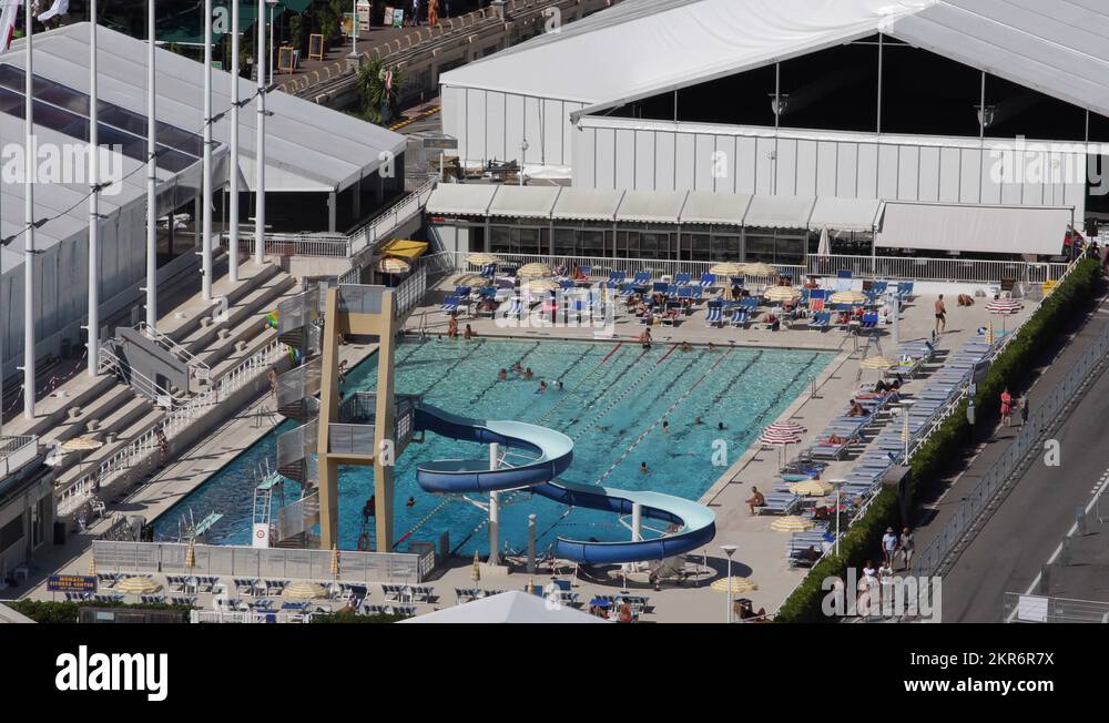 Beautiful Modern Public Pool Monaco Skyline La Condamine Famous French ...
