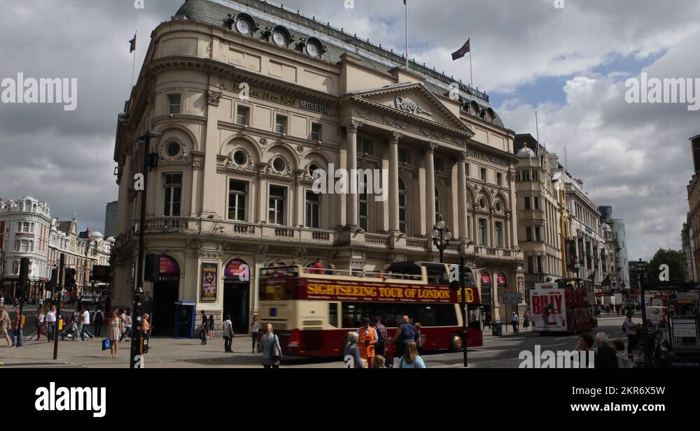 Ultra HD 4K Iconic Piccadilly Circus London Tourist Double Decker Bus Car Moving Stock Video ...