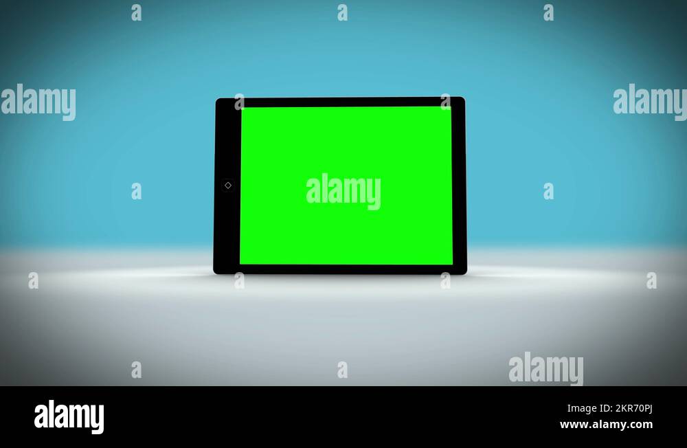 Tablet with green screen on changing background Stock Video Footage - Alamy