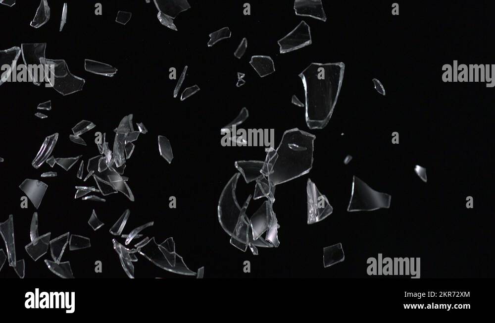 shattered glass falling, Slow Motion Stock Video Footage - Alamy