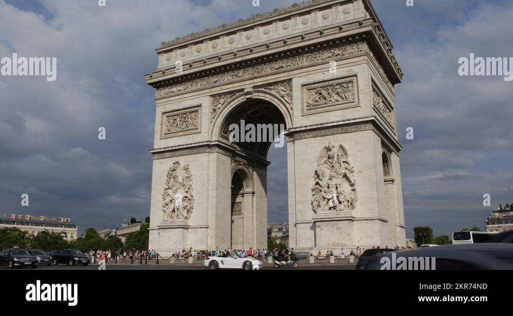 Ultra HD 4K Iconic Arc de Triomphe Triumphal Arch Paris France Car ...