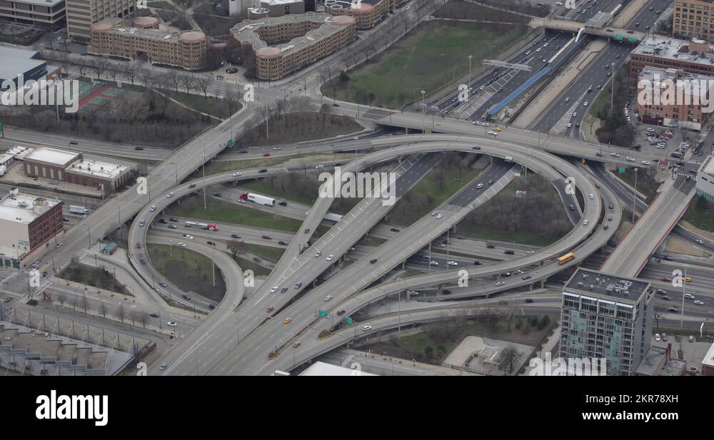 Ultra HD 4K Expressway Ramps, Chicago, Circle Interchange, Interstate ...