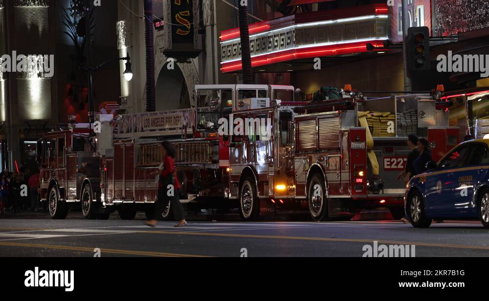 Ultra HD 4K Fire Truck Engine Firefighter Car Hollywood Boulevard Los ...