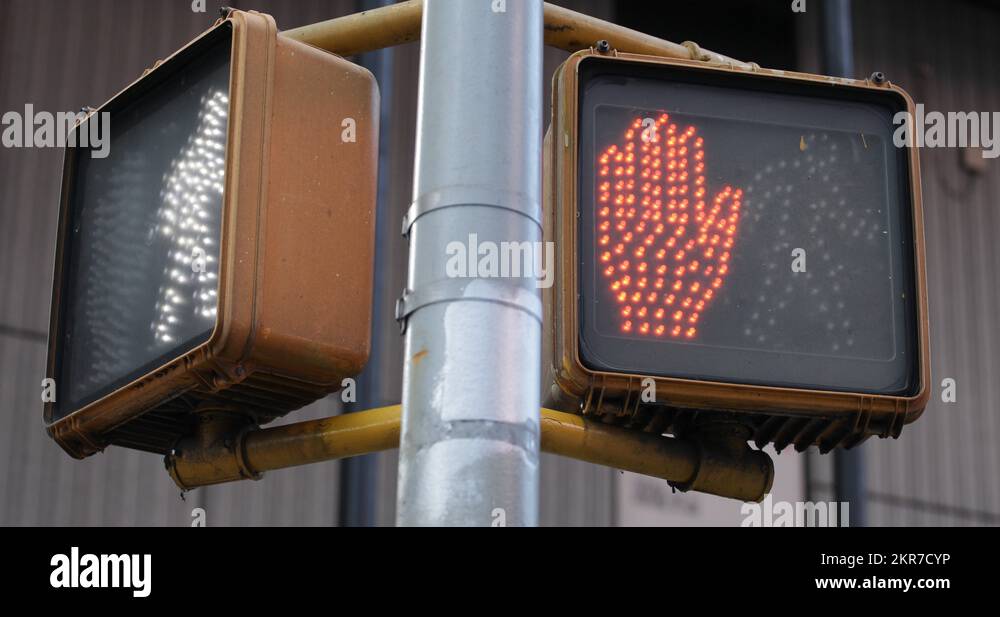 Ultra HD 4K Pedestrian Crosswalk Sign New York City Red White Symbol ...