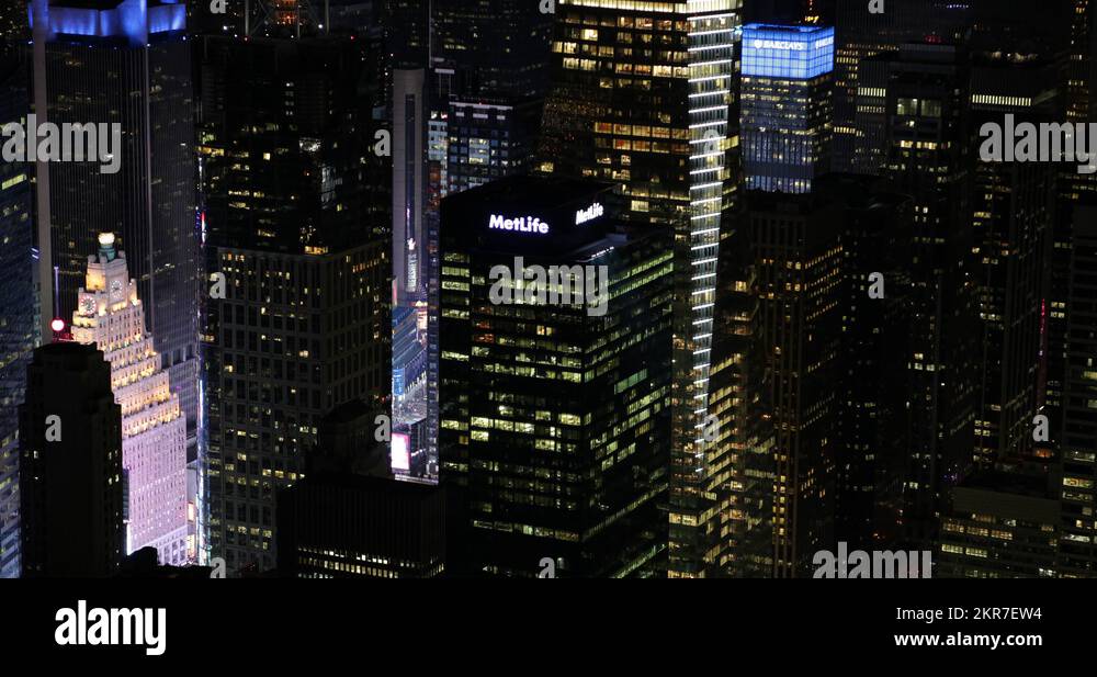 Ultra HD 4K Nightfall New York City Downtown Skyline Times Square Night ...