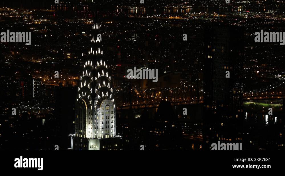 UHD Ultra HD 4K Illuminated Chrysler Building Night New York City ...
