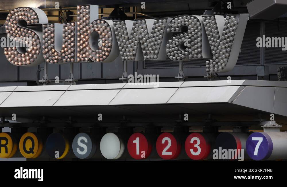 Entrance Subway Entrance Exit Display Sign Board Midtown Manhattan New ...