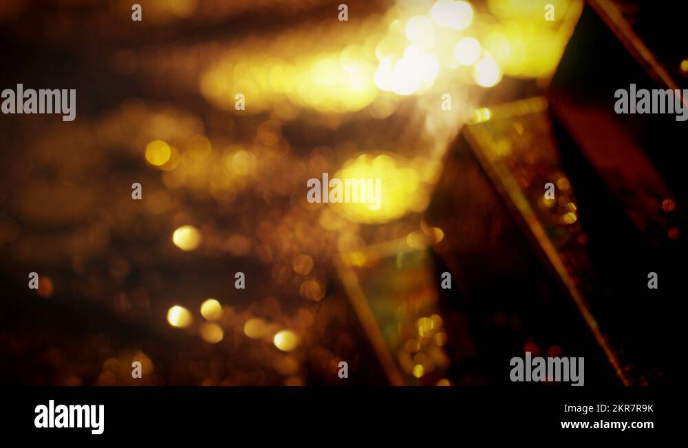 Gold bars, coins and riches. A scene of cluttered treasure and diamonds ...