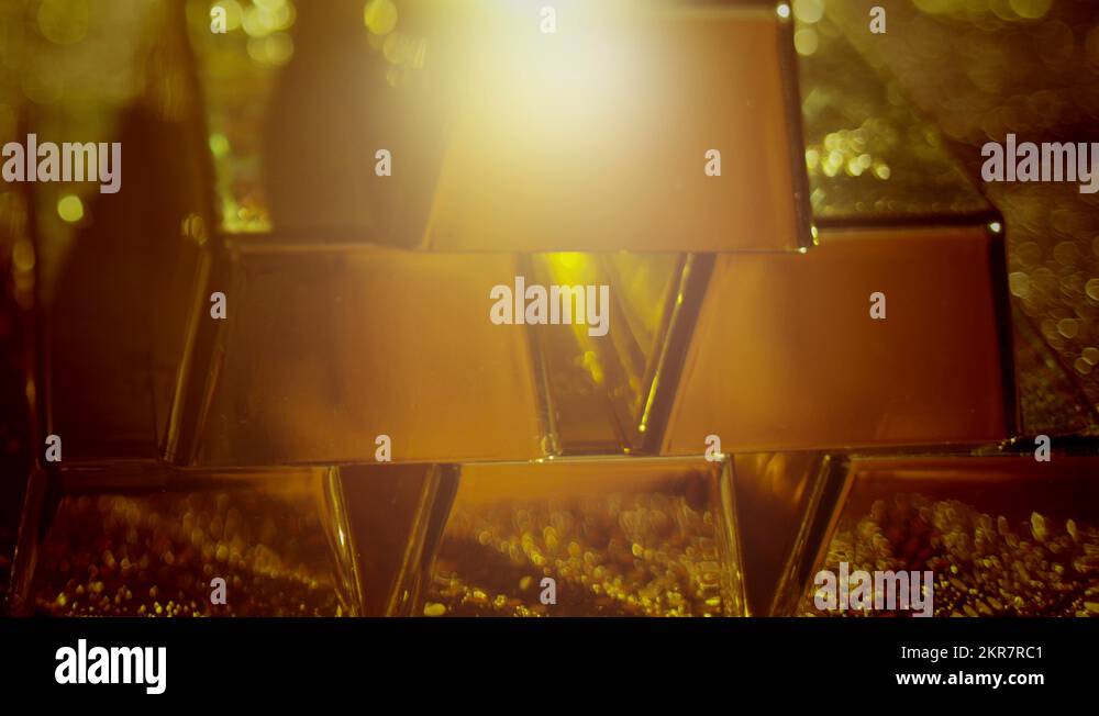 Gold bars, coins and riches. A scene of cluttered treasure and diamonds ...