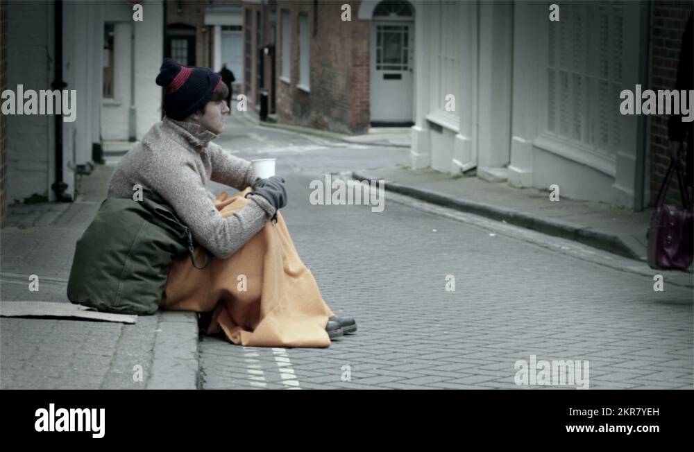 Lost homeless individual in big city. Part of a larger series, please ...