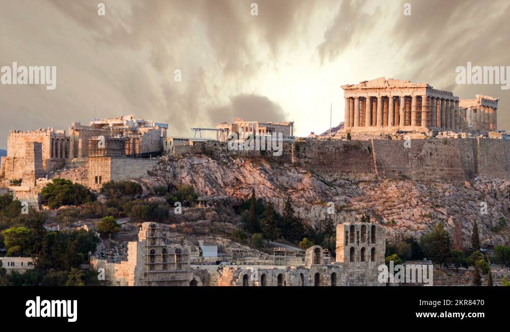 Parthenon temple on Athenian Acropolis, Athens, Greece Stock Video Footage - Alamy