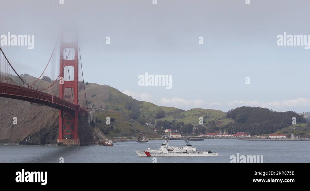 Ultra HD 4K Coast Guard Patrol San Francisco Bay Golden Gate Bridge ...