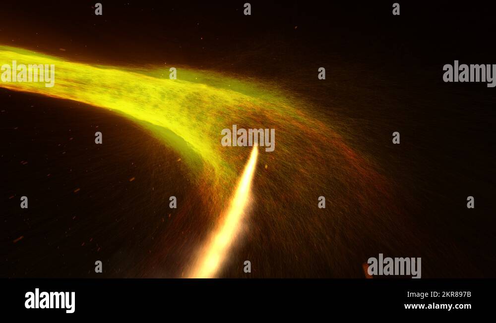 Loopable animation of a warp tunnel in outer space. Light strike ...