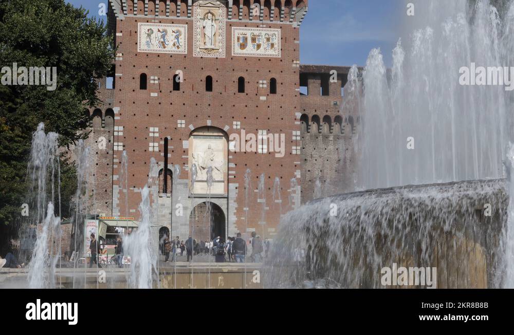 Main Entrance Gate Bell Tower Citadel Sforzesco Castle Milan Italy Art ...