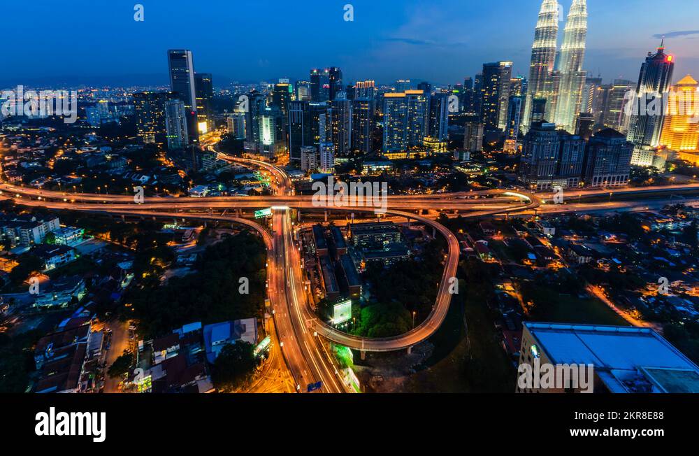 Kuala Lumpur Night Timelapse Zoomed-In KLCC 4K Stock Video Footage - Alamy