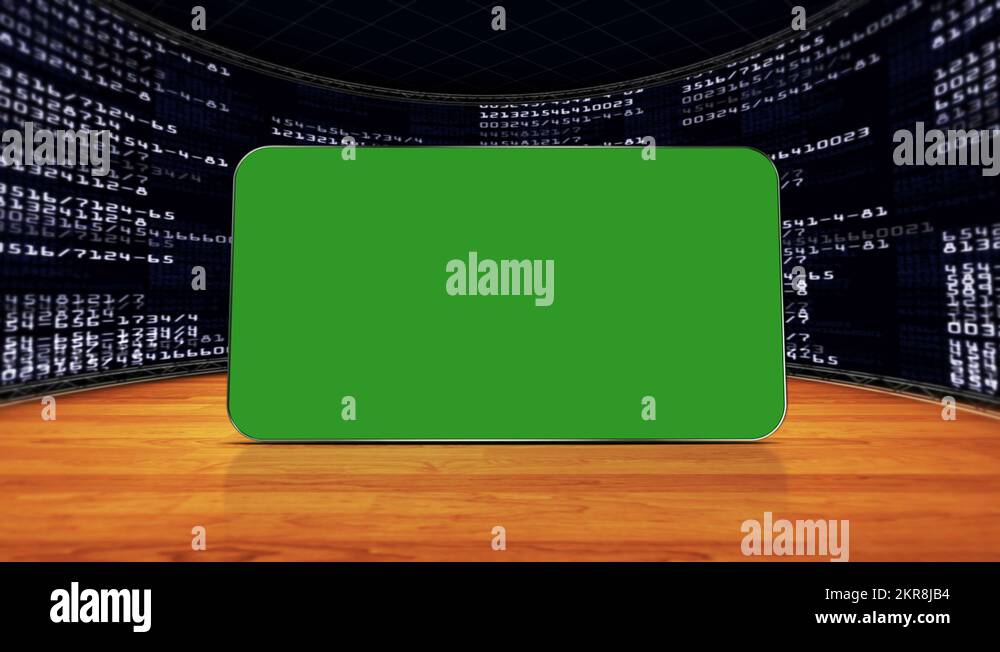Numbers Room with Green Screen Monitor and Alpha Channel Stock Video ...