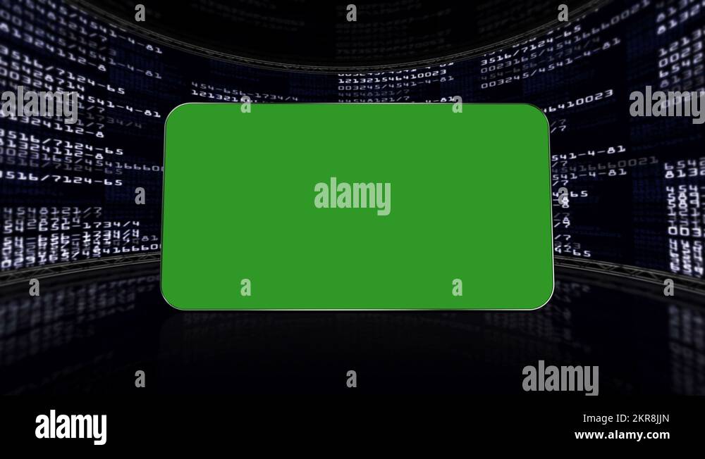Numbers Room with Green Screen Monitor and Alpha Channel Stock Video ...