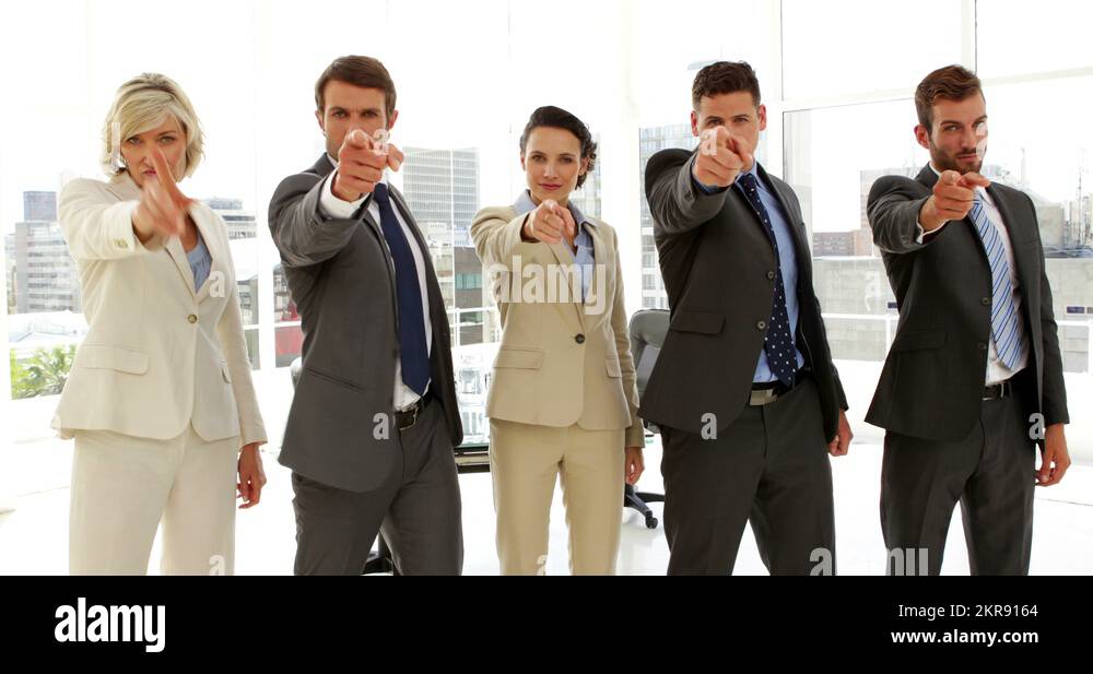 Business people pointing at camera Stock Videos & Footage - HD and 4K ...