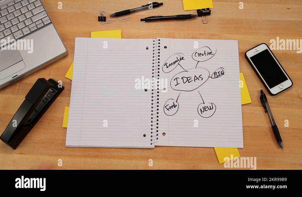 Ripping, crumpling and tossing paper from notebook, top view Stock ...