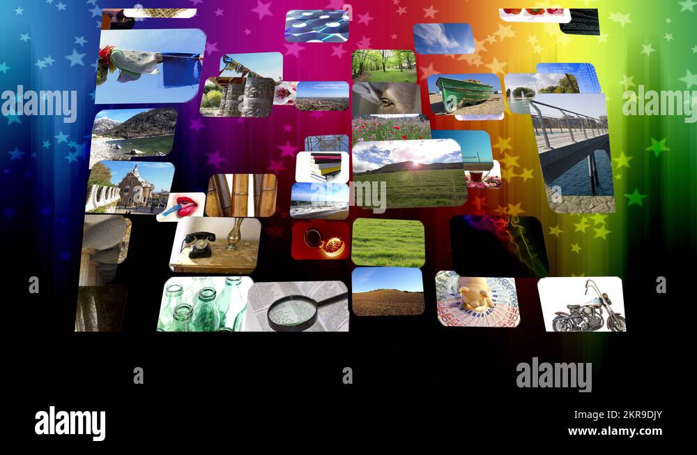 Video wall animation in 3D Stock Video Footage - Alamy