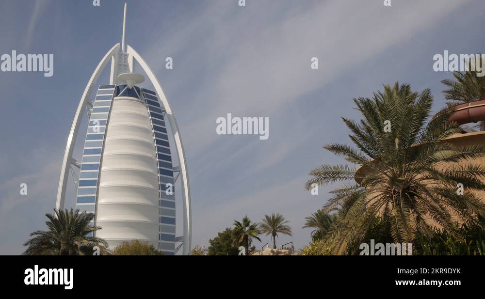 Ultra HD 4K UHD Wild Wadi Waterpark Burj Al Arab Landmark Dubai Skyline ...