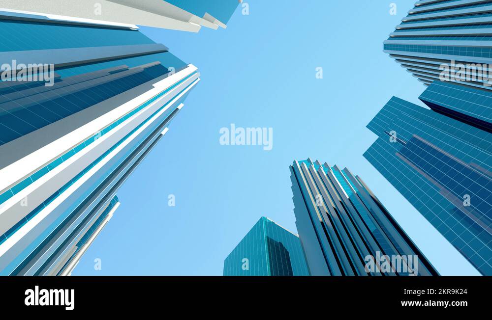 Modern glass office buildings. High quality 4K render Stock Video ...