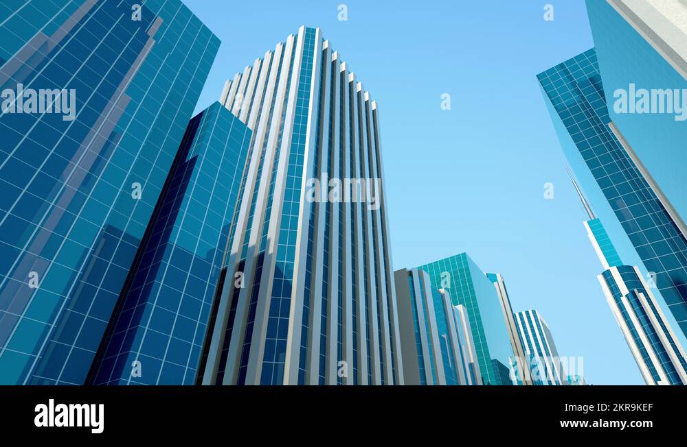 Modern glass office buildings. High quality 4K render Stock Video ...