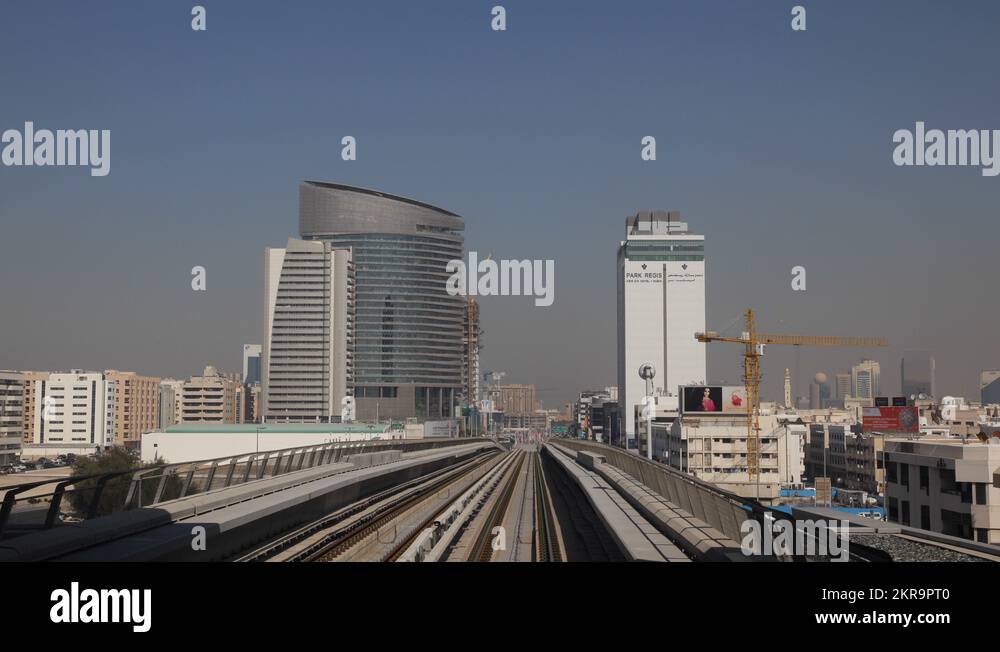 Burjuman Business Tower Shopping Center Centre Dubai POV Metro Train ...
