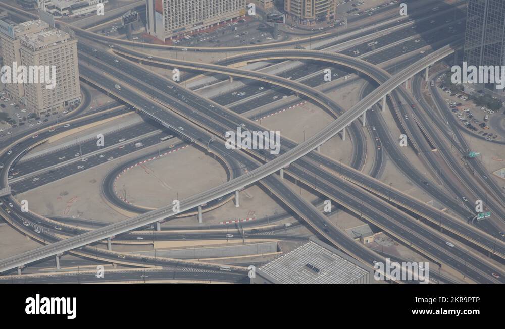 Rush Hour Dubai Highway Freeway Sheikh Zayed Road Busy City Cars ...