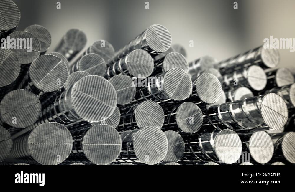 Background CG animation of steel reinforcing rods. Building working ...