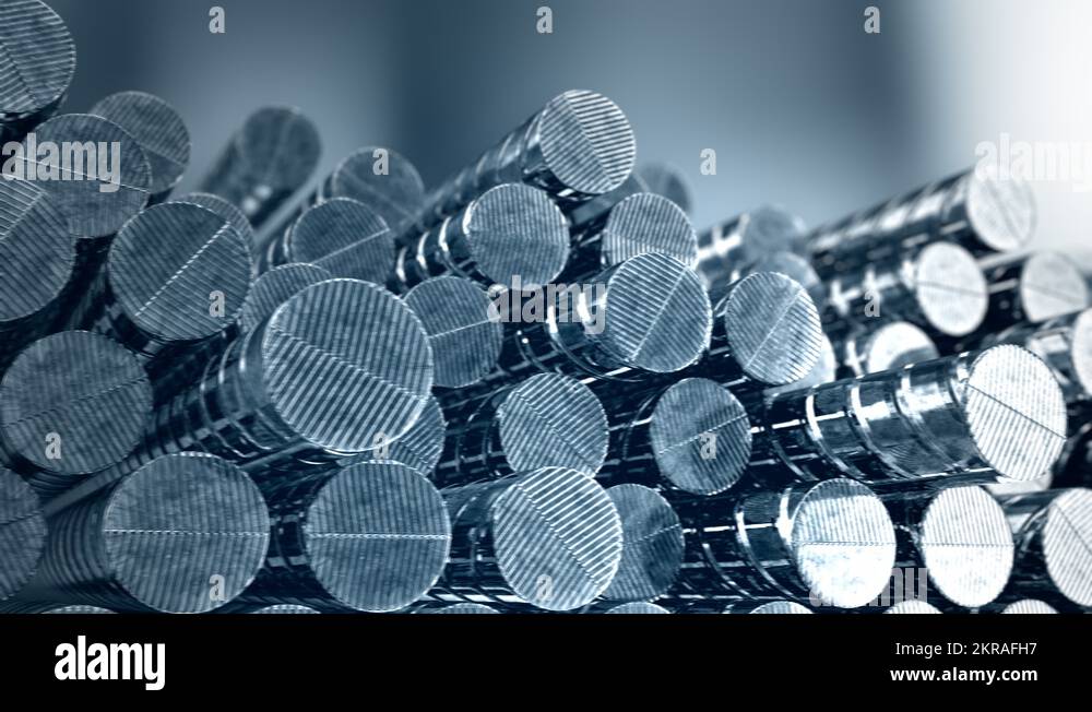 Background CG animation of steel reinforcing rods. Building working ...