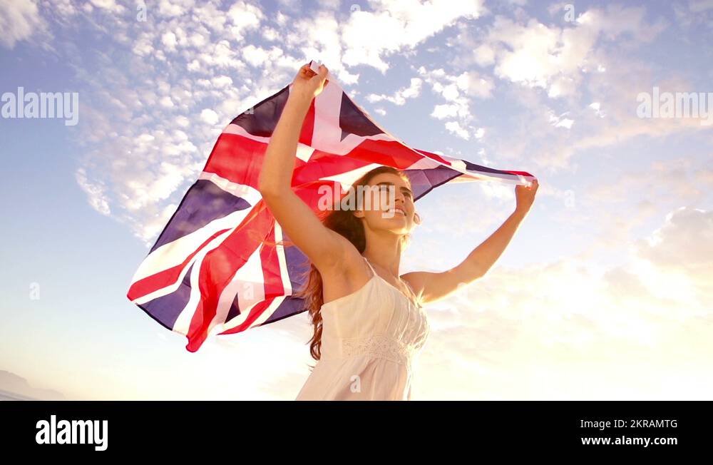 Woman holding union jack flag Stock Videos & Footage - HD and 4K Video ...