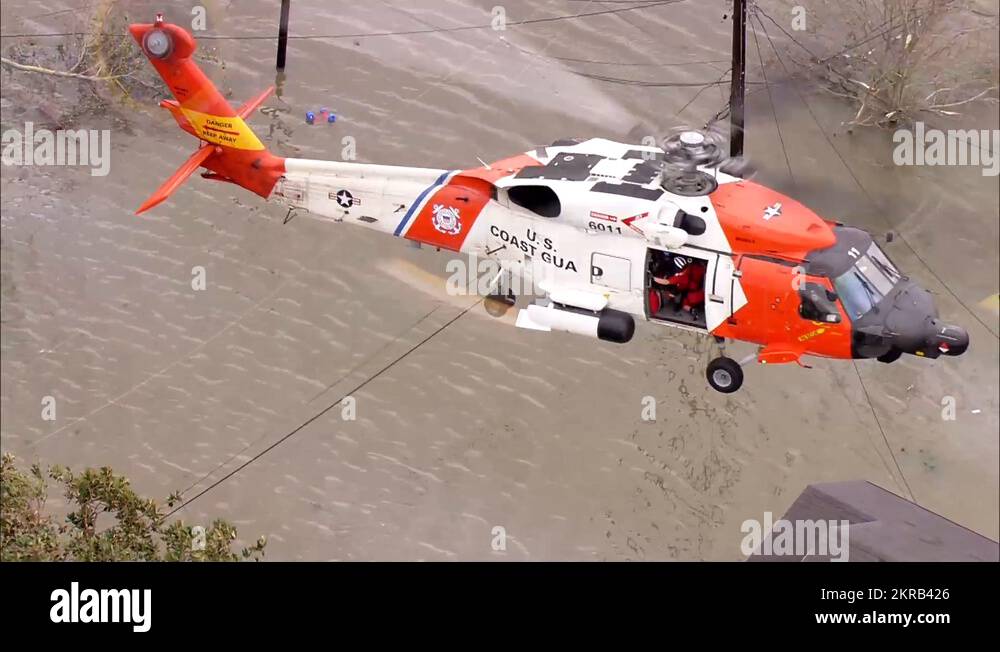 Flooding Helicopter Homes Rescue Stock Video Footage - Alamy