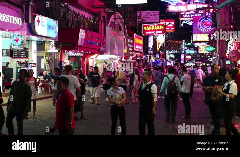 Walking Street is red-light district with many restaurants, go-go bars ...