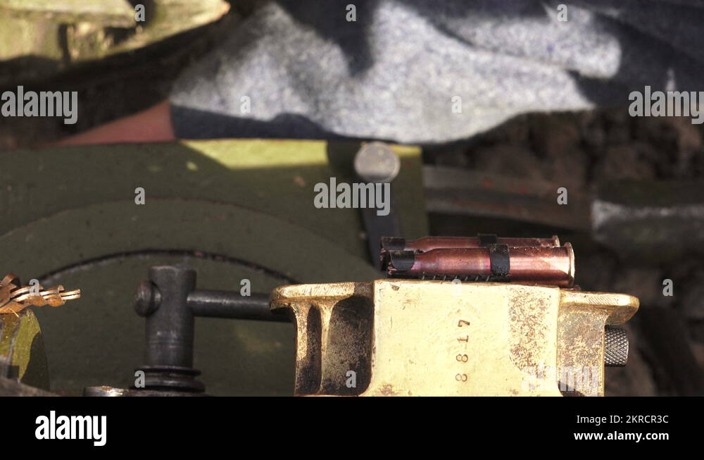 Shutter. Striking mechanism. The machine gun. The first world war. 4K ...