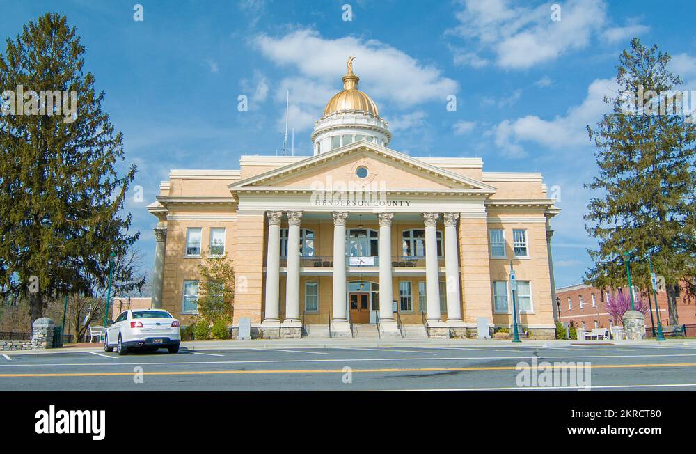 Historic Courthouse on Main Street Downtown Hendersonville, NC Stock ...