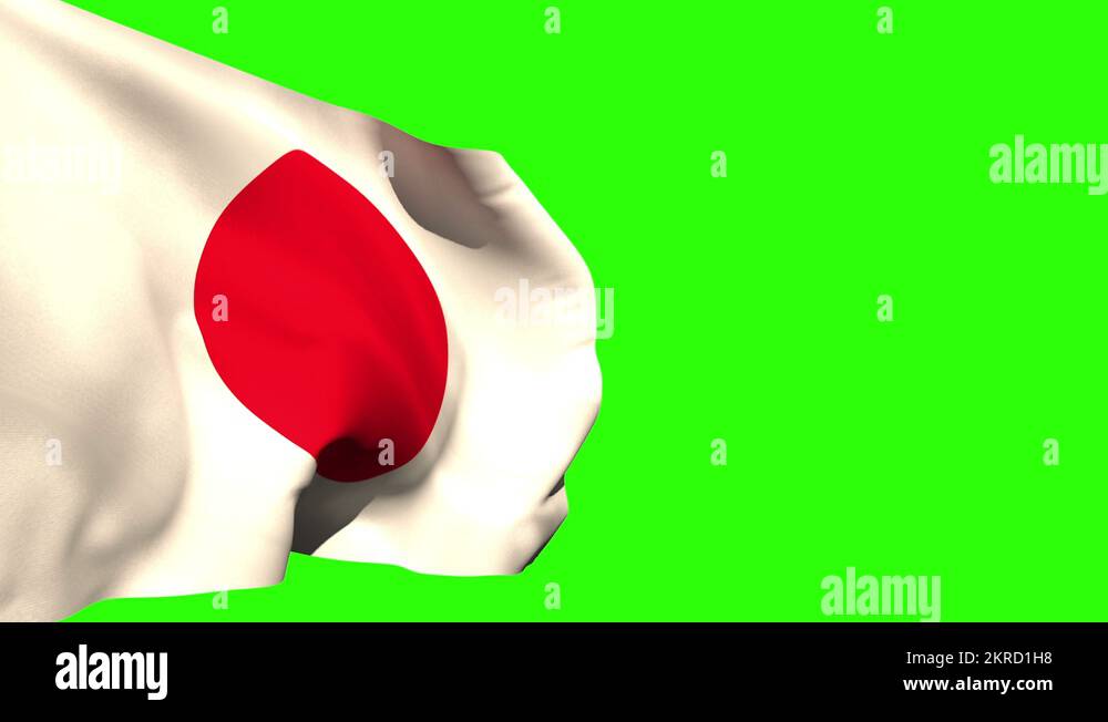 Large japan national flag blowing, green screen Stock Video Footage - Alamy