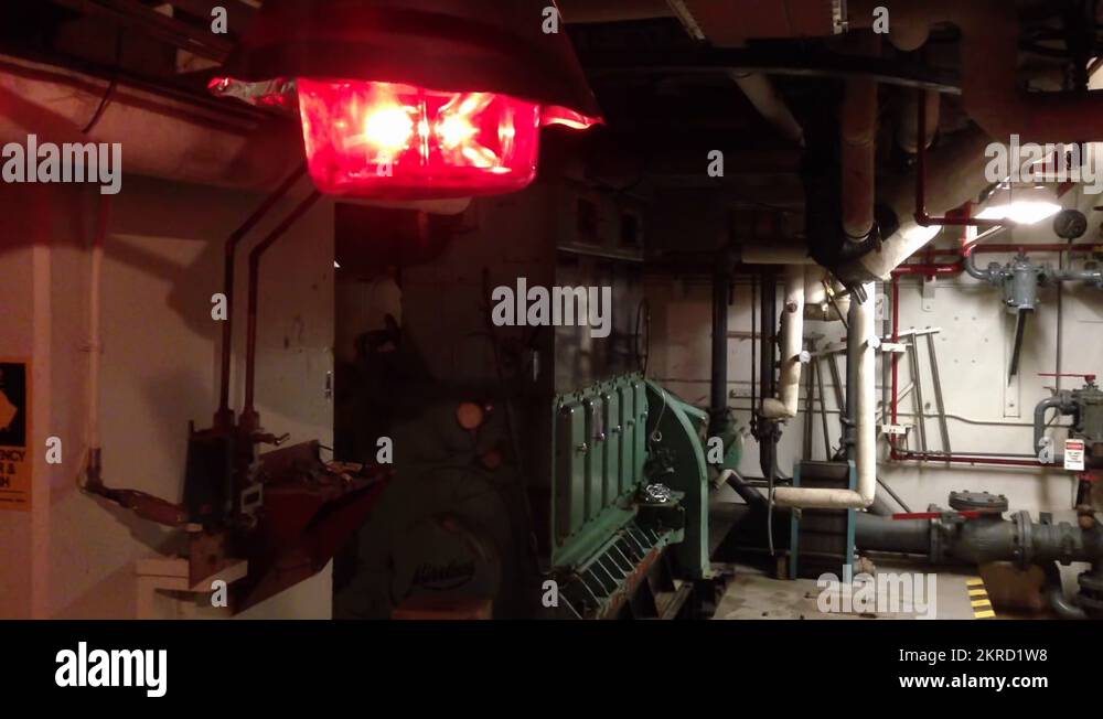 Industrial Emergency Red Light Warning - Military Base Stock Video ...