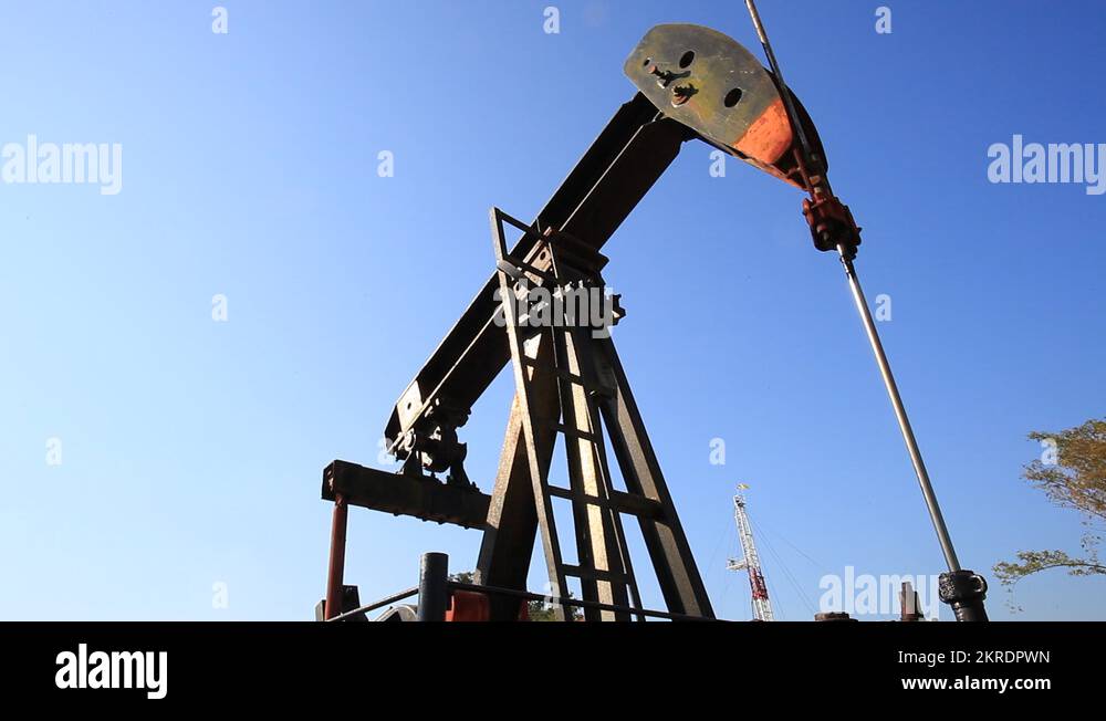 Oil Beam Pump (Sucker Rod or Pumpjack) in the Country Side Stock Video ...