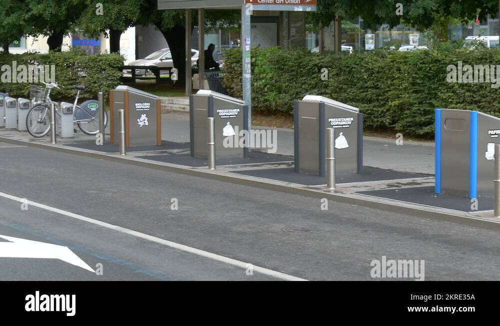 Recycling bins bin waste disposal environment Stock Videos & Footage ...