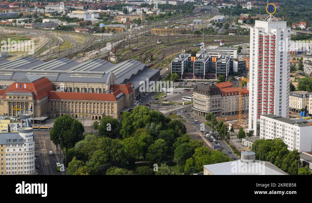 Panorama tower leipzig aerial Stock Videos & Footage - HD and 4K Video ...
