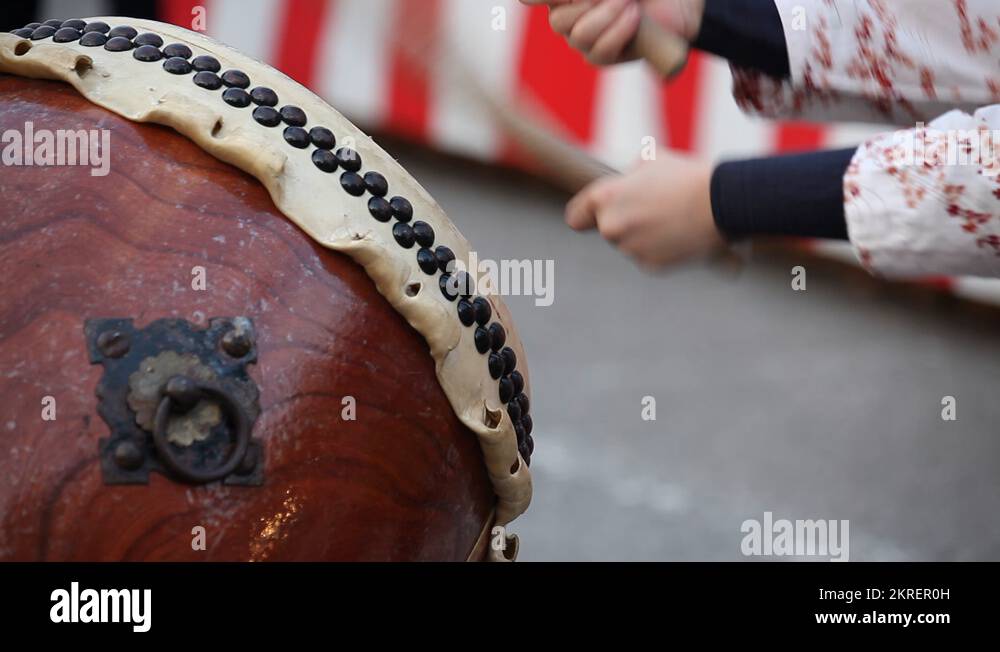 Taiko drummers at a traditional summer festival in Tokyo Stock Video ...