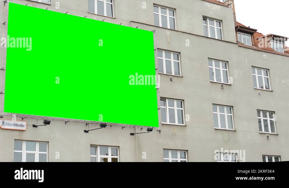 billboard on the building in the city - green screen Stock Video ...