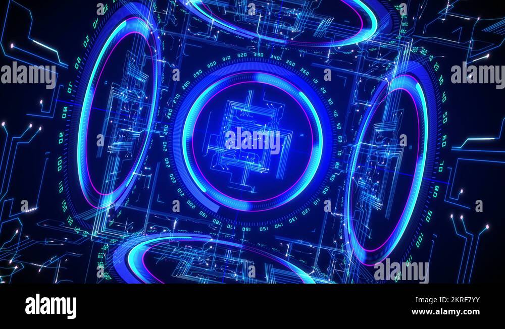 4K Futuristic technological abstract motion background, seamless loopable Stock Video Footage ...